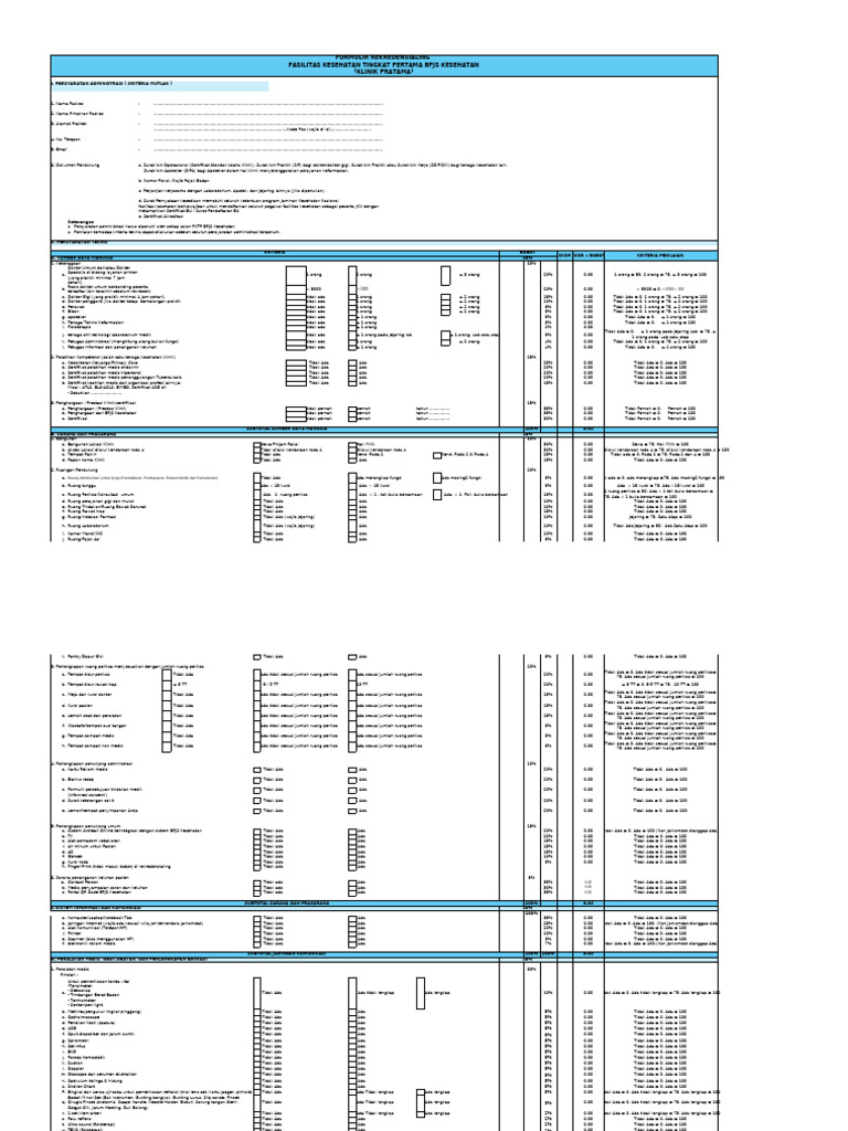 Form Rekredensialing Klinik Rawat Inap | PDF