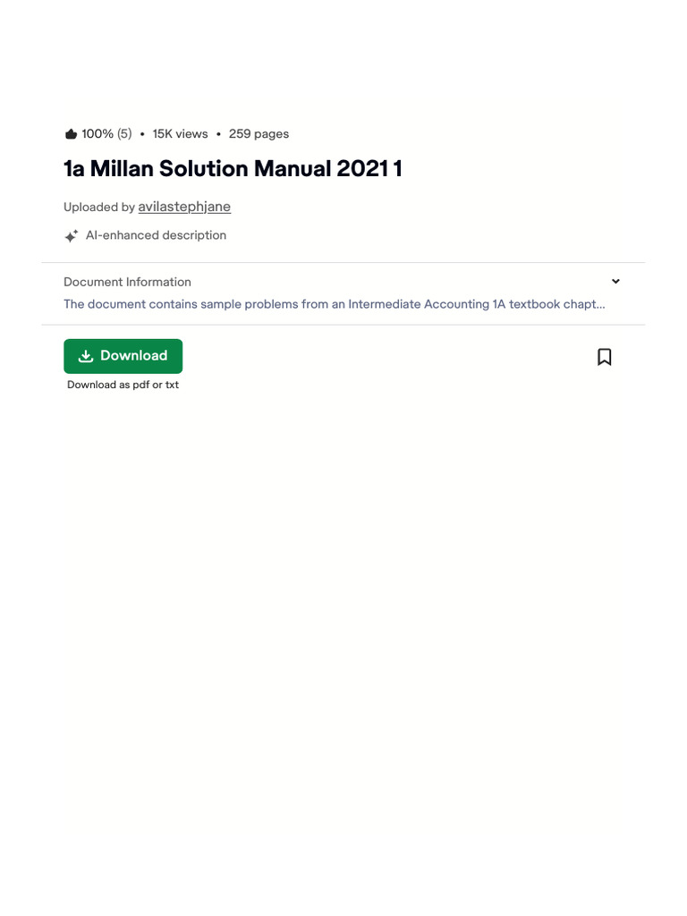 1a Millan Solution Manual 2021 1 - PDF - Debits and Credits - Business ...