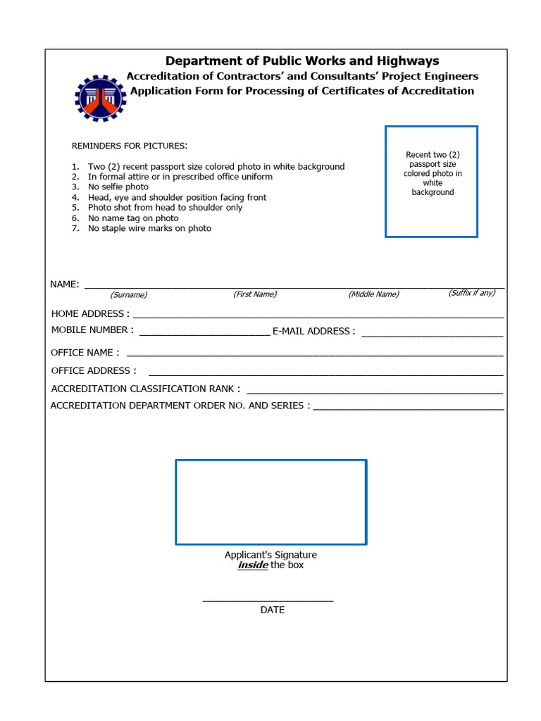 Contractor Accreditation Photo Requirements | PDF