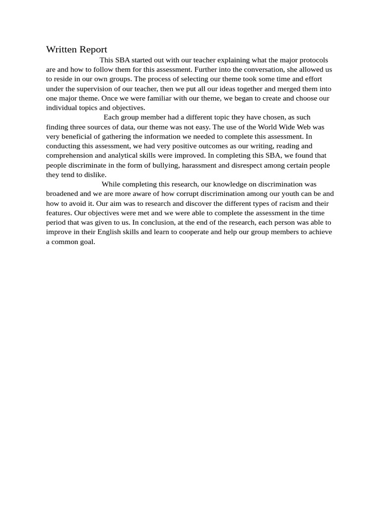 Written Report | PDF