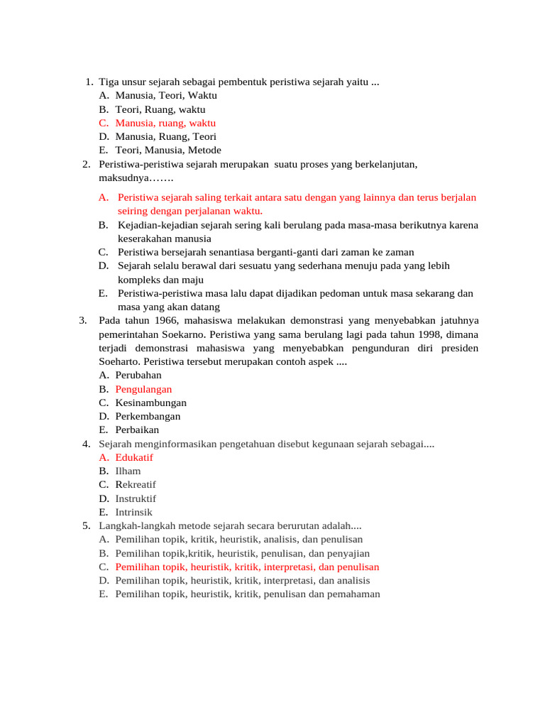 Soal Asaj Sejarah Peminatan KLS 12 2324 Pake | PDF
