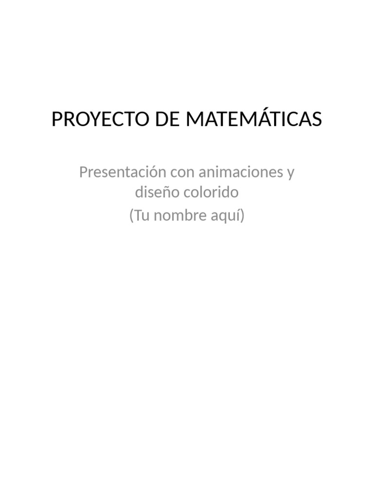 Proyecto Matematicas | PDF