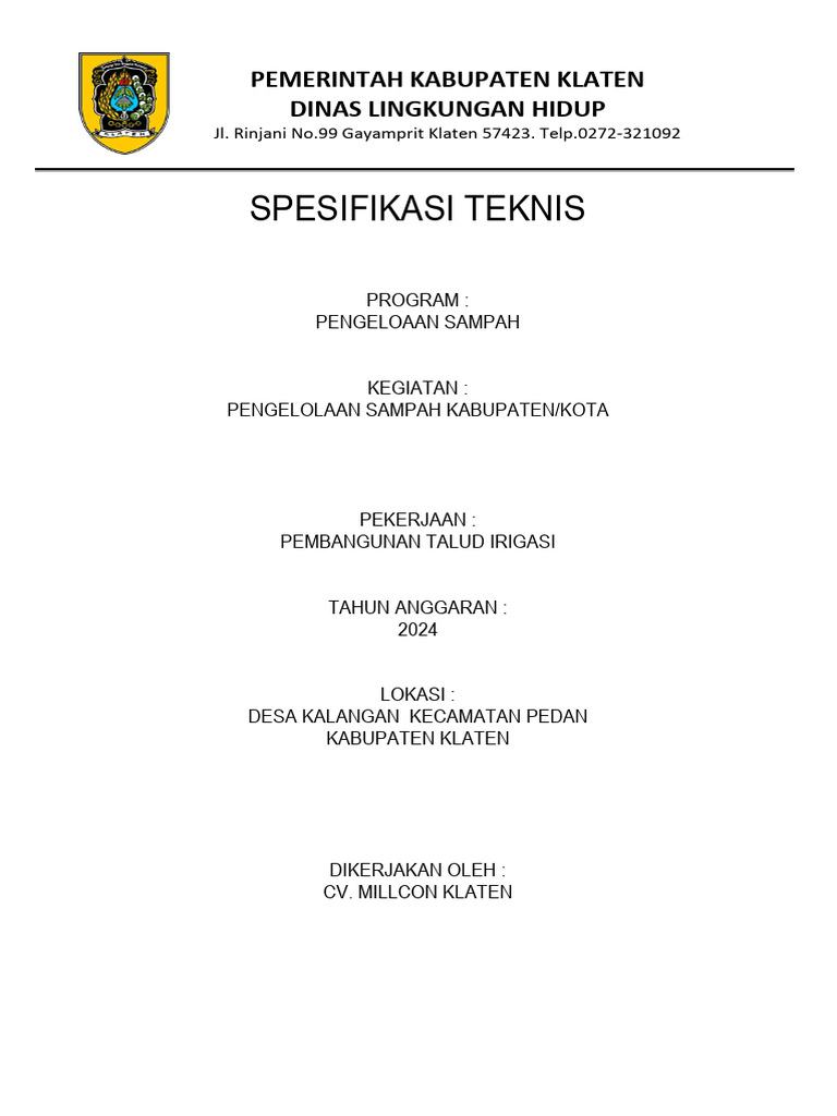 RKS Desa Kalangan | PDF