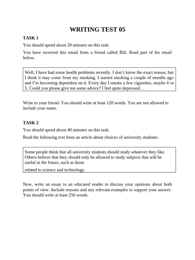 Writing Test 055 | PDF