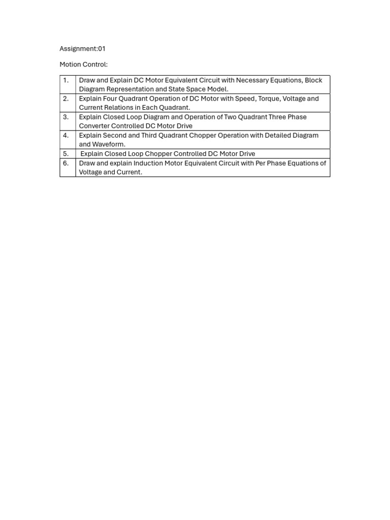 Assignment - 1 - Motion Control | PDF
