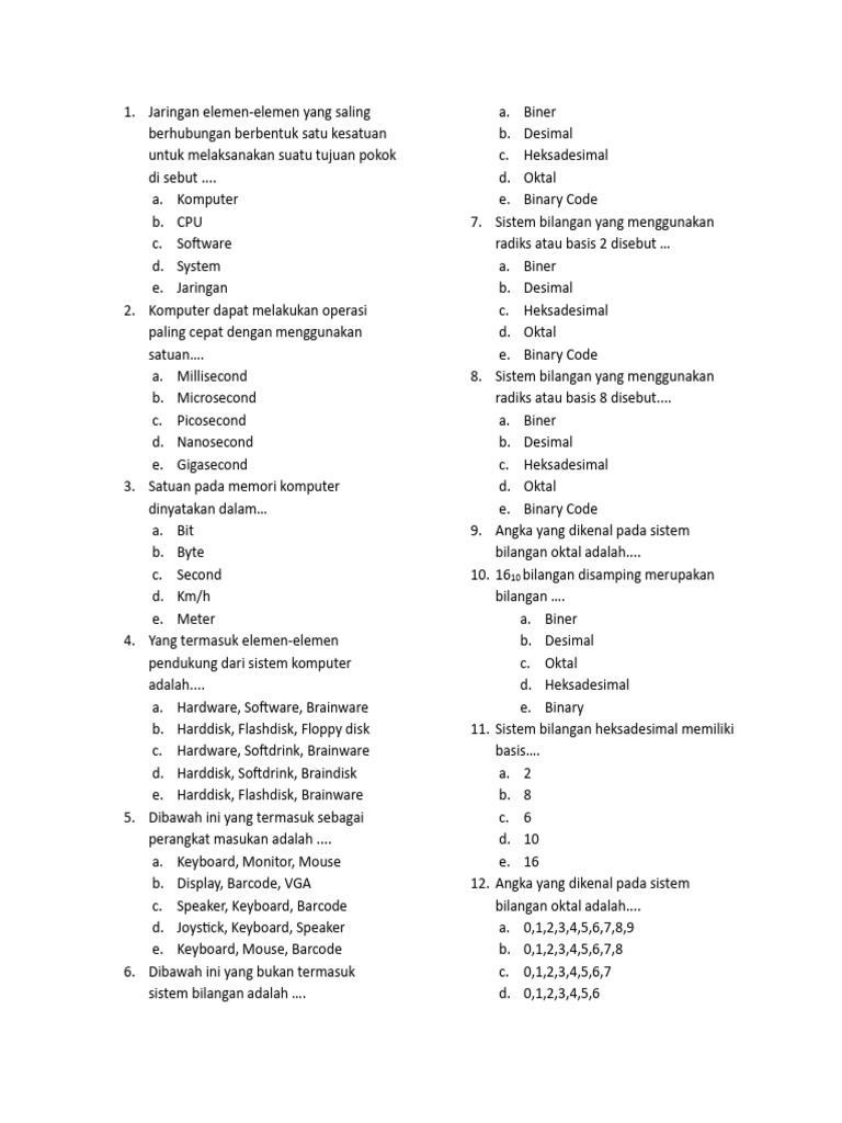 Kisi-Kisi Siskom 12 | PDF