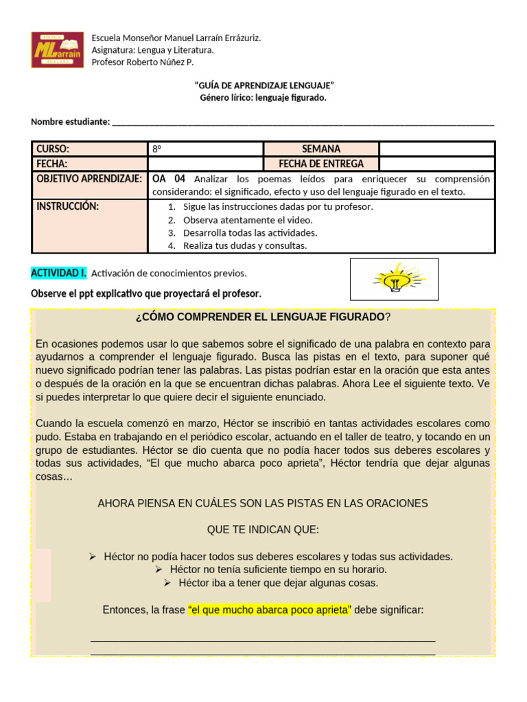 Lenguaje Figurado y Figuras Literarias | PDF | Hombres lobo