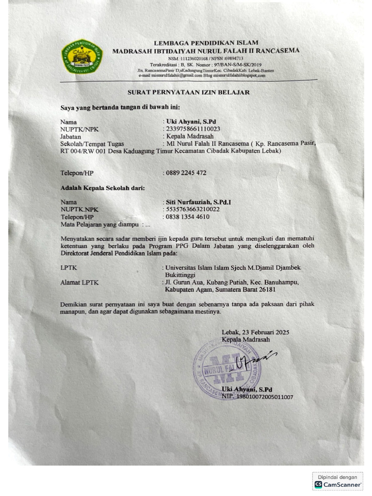 Scan Surat Izin Belajar | PDF