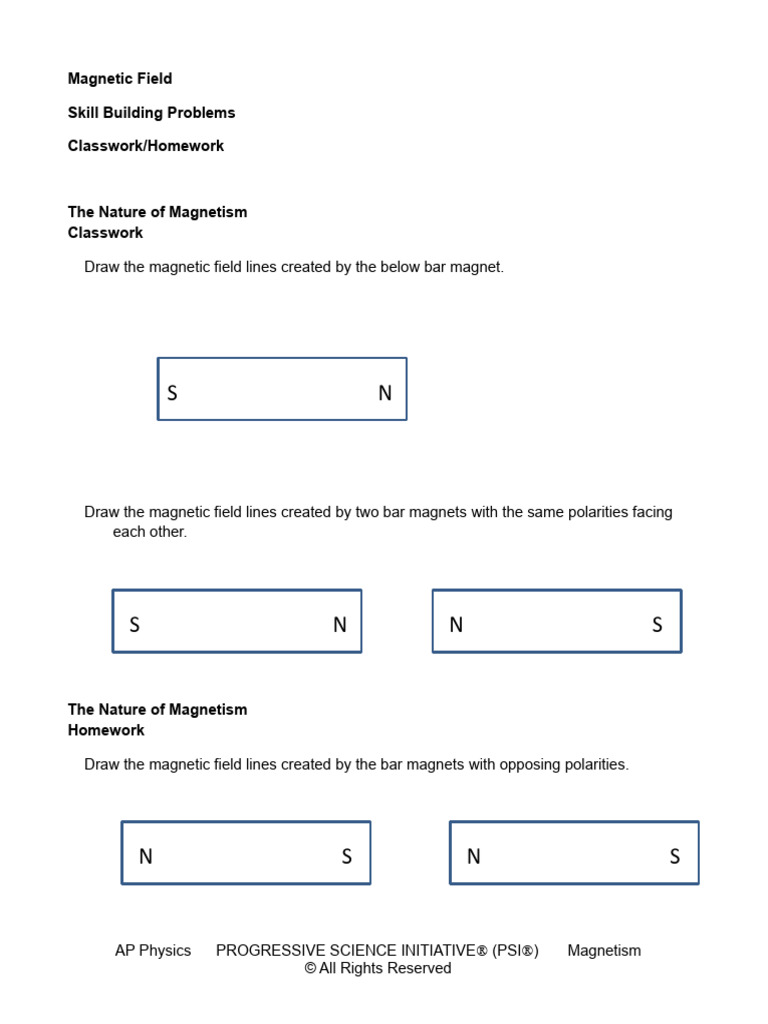 Ap Phys2 - Magnetic Field Skill Building Problems - 2023 07 10 | PDF ...