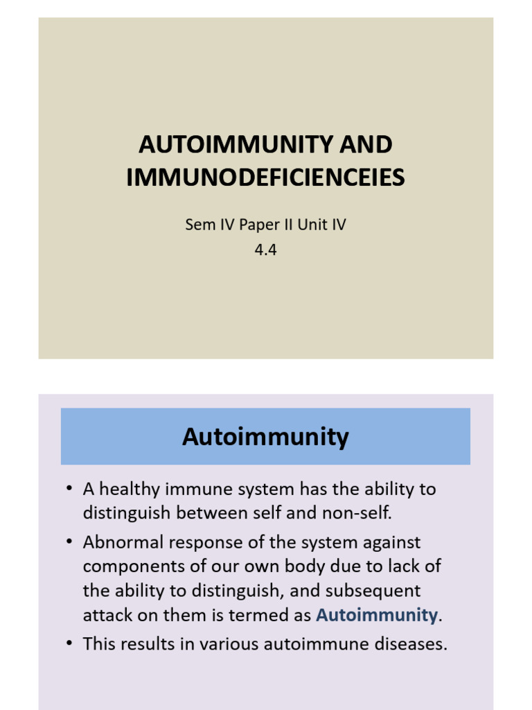 4.4 Autoimmunity and Immunodeficiencies | PDF | Hiv | Autoimmunity