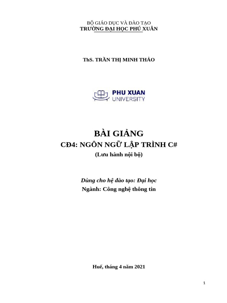 Pxu CNTT C# | PDF