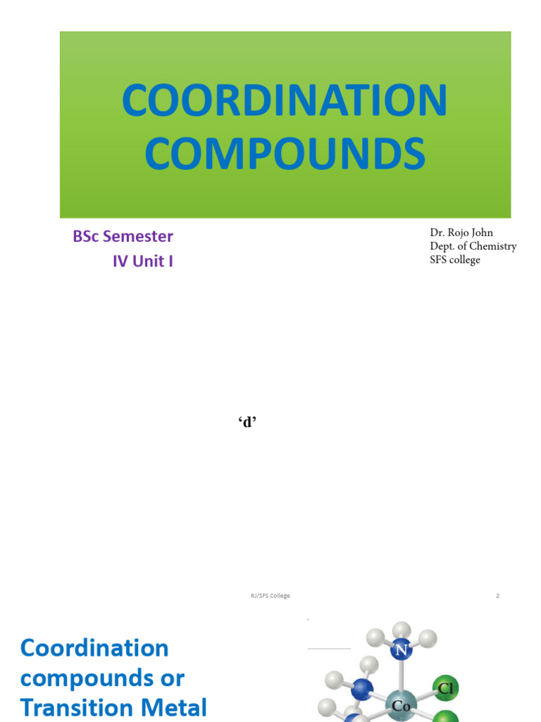 Coordination Compounds | PDF | Coordination Complex | Ligand