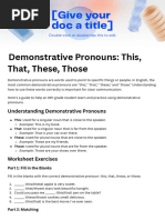 Grade 3 - Quiz Demonstrative Pronouns | PDF