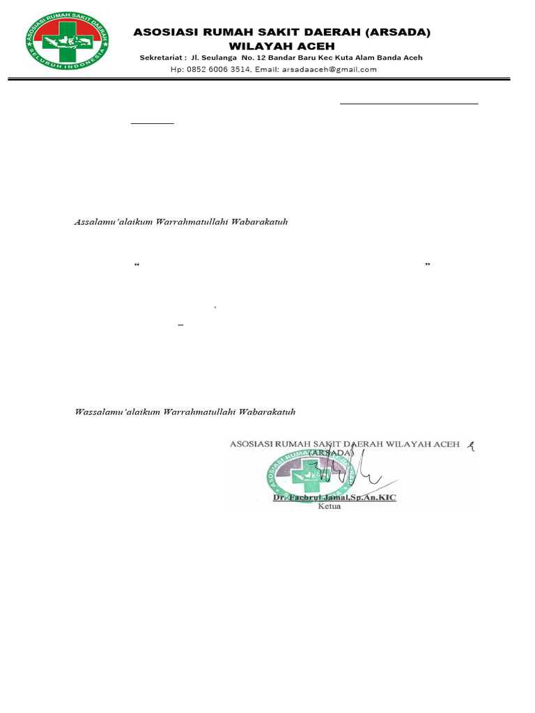 Surat Undangan BIMTEK SIPD E-BLUD | PDF