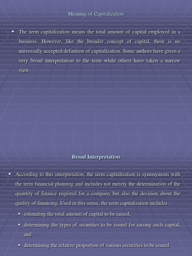 Meaning of Capitalization | PDF | Book Value | Dividend