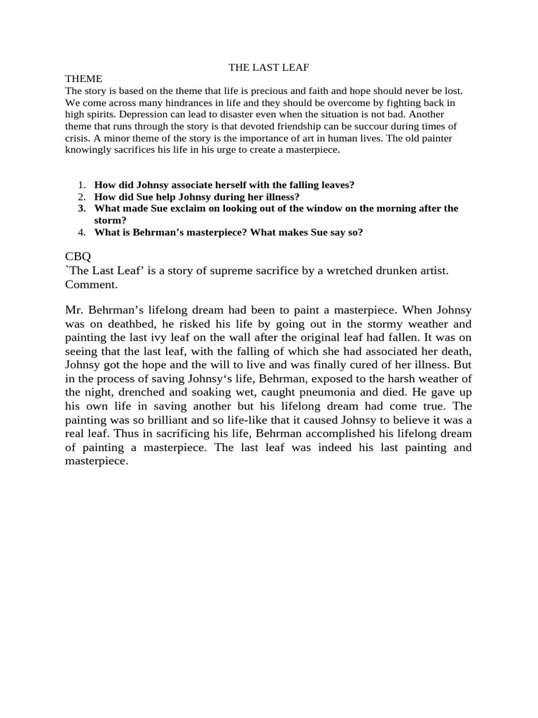 2ad06 - THE LAST LEAF | PDF