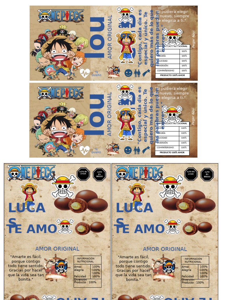 Etiqueta Shito Pack One Piece | PDF | Amor