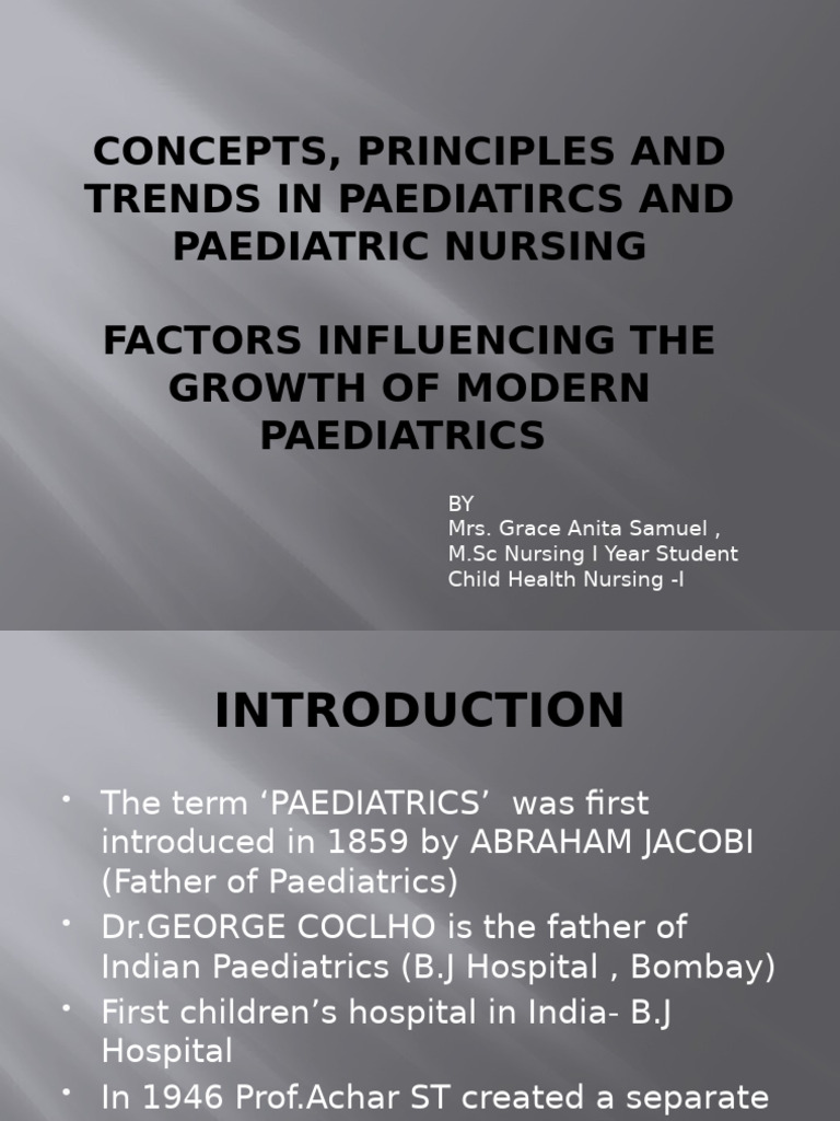 Factors Driving Modern Pediatrics Growth | PDF | Pediatrics | Nursing