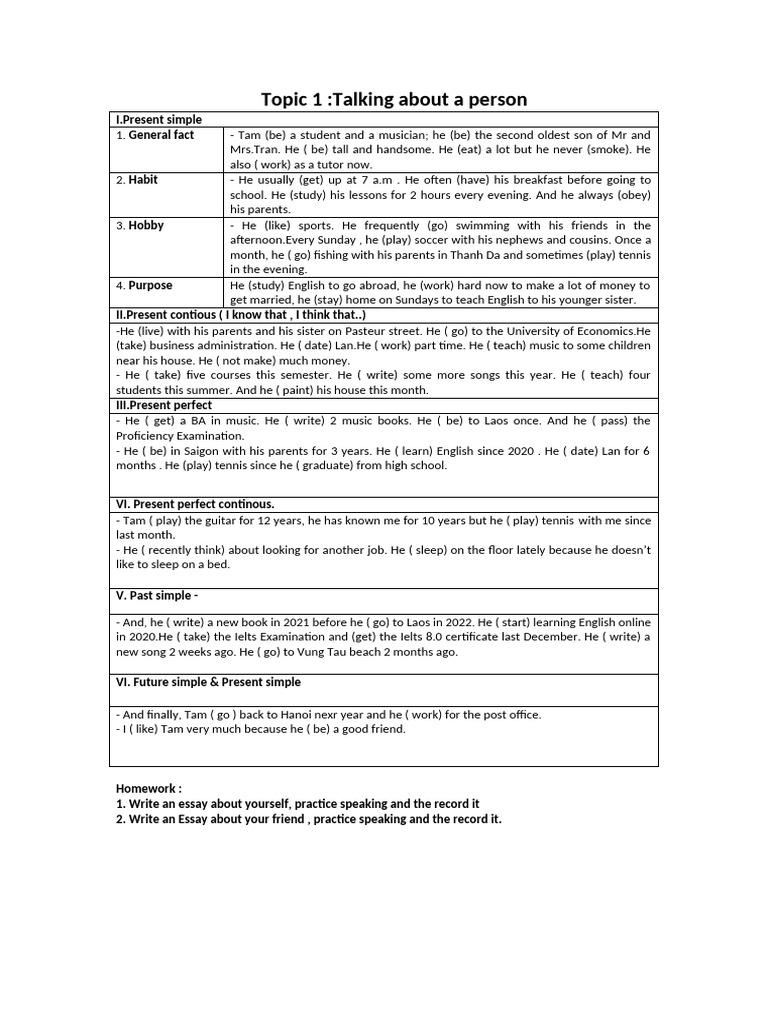 Talking about a person | PDF