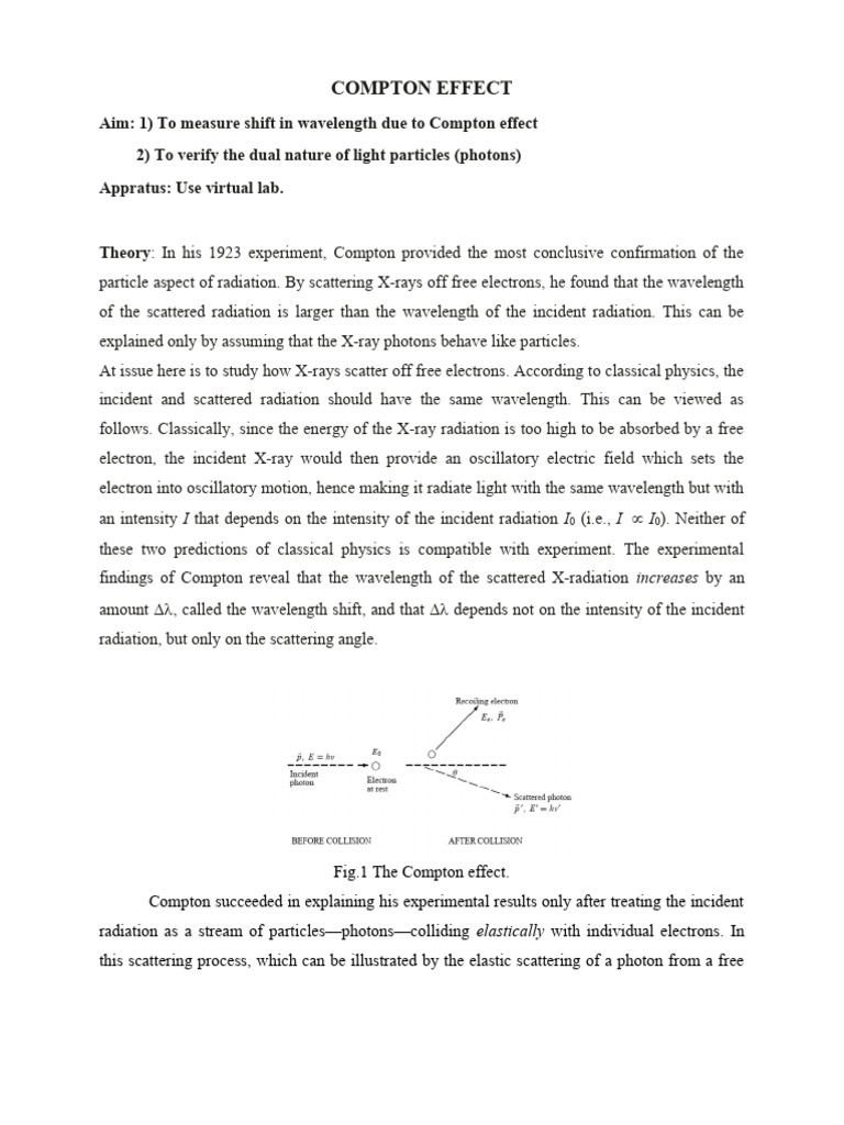 Compton Effect | PDF | Electron | Photon