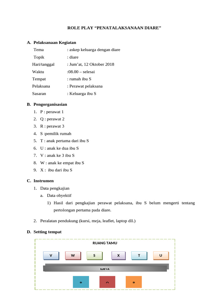 Role Play Penatalaksanaan Diare | PDF