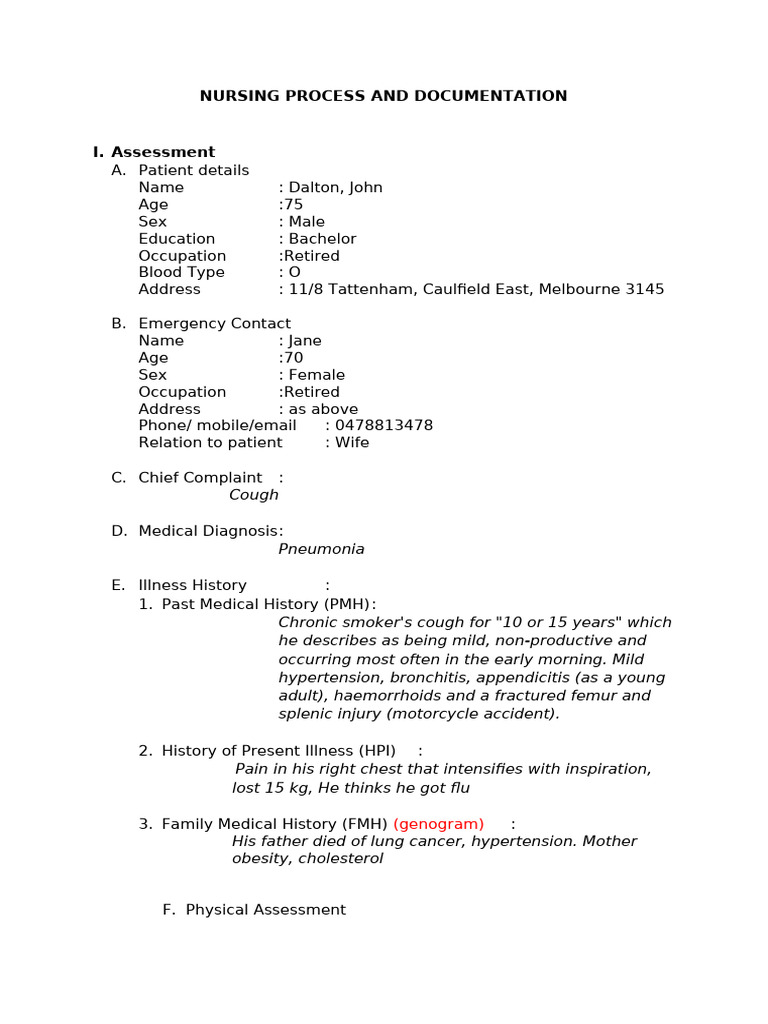 Nursing Process for Pneumonia Care | PDF | Cough | Breathing