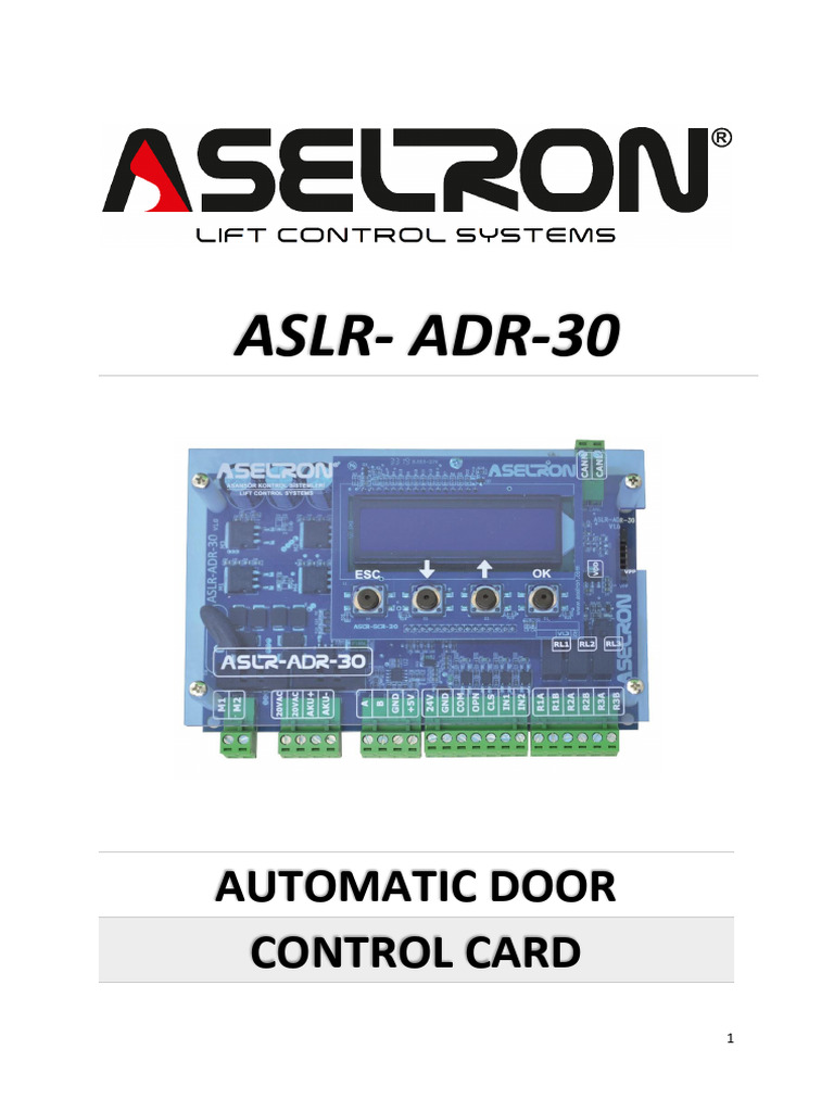 ASLR_ADR_30_V1_11 Manual V1.04 | PDF | Feedback | Gear