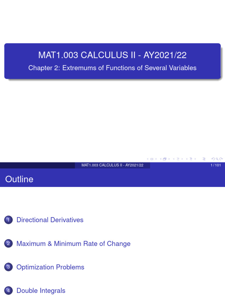 MAT1.003 Calculus II - Chapter 2 (Handout) | PDF | Derivative ...