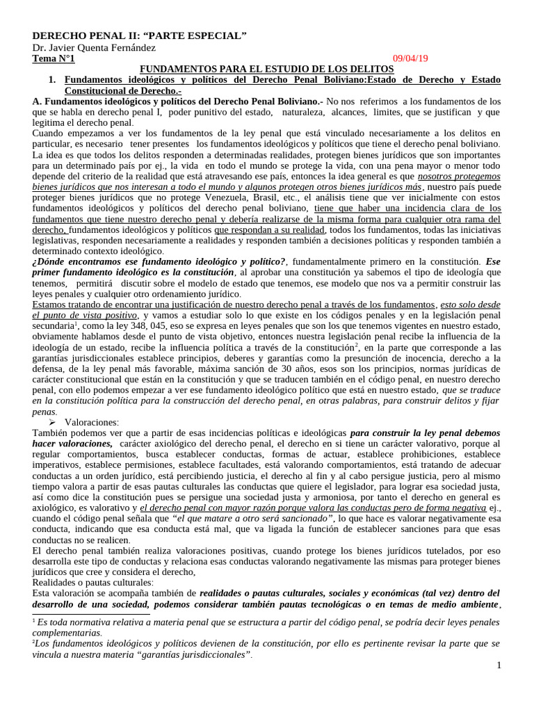 Derecho Penal | PDF | Derecho penal | Constitución