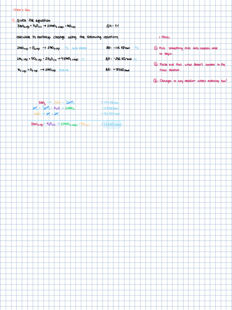 Hess's Law Key | PDF
