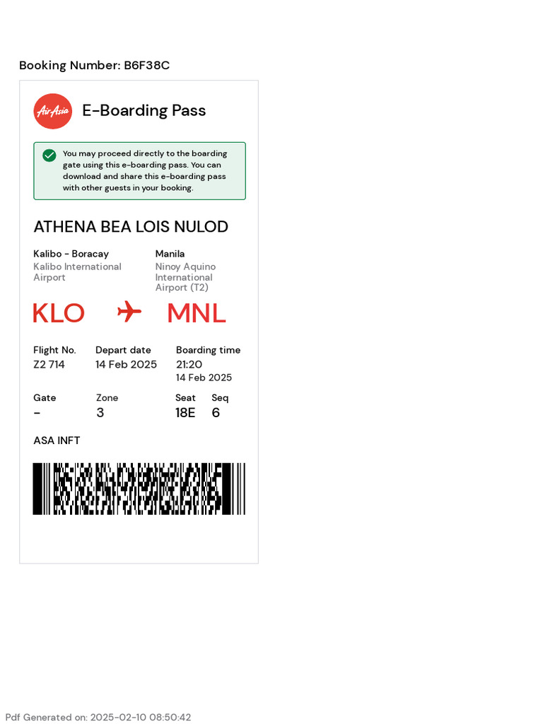 Boarding Pass | PDF