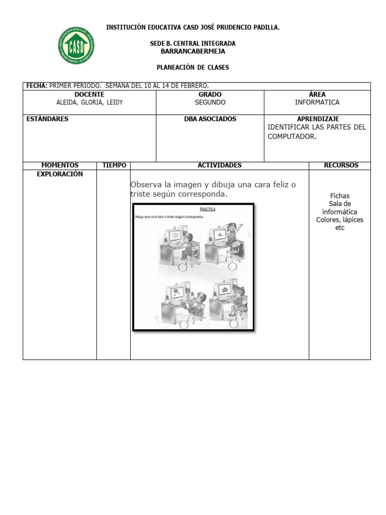 Primer Periodo. El Monitor y Sus Partes. | PDF | Monitor de computadora ...