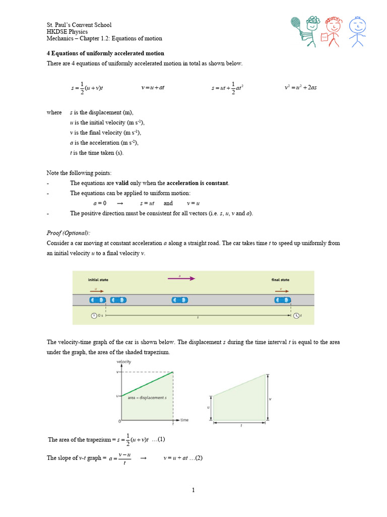 Equations of Motion in Mechanics | PDF | Acceleration | Speed
