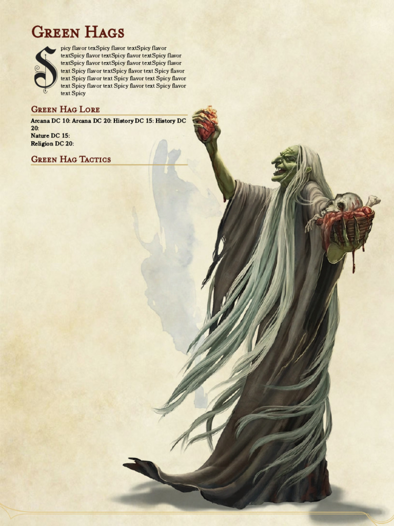 Green Hag Stat Block and Lore | PDF