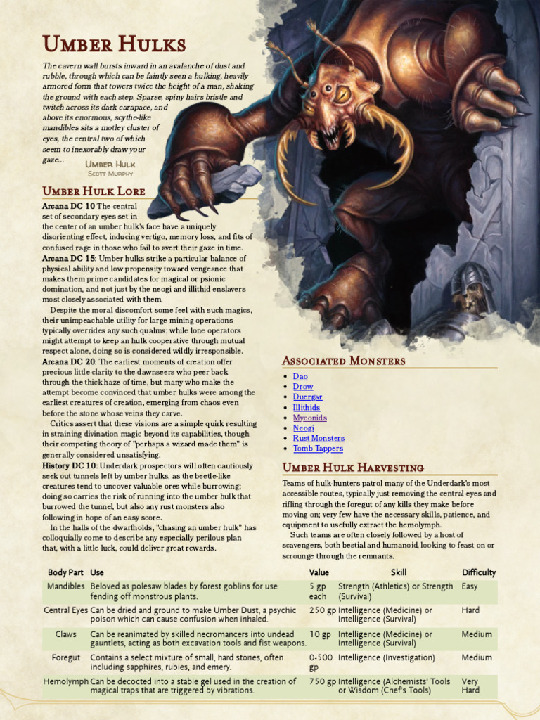 Umber Hulks - The Homebrewery | PDF