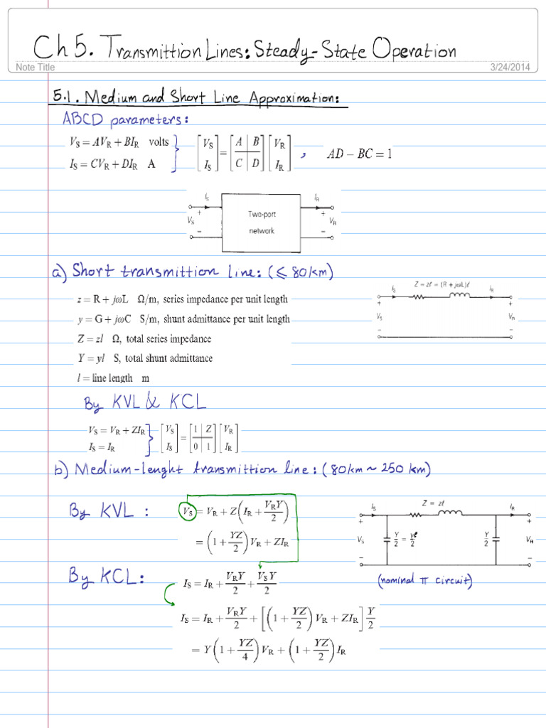 Ch5. Transmittion Lines Steady-State Operation | PDF