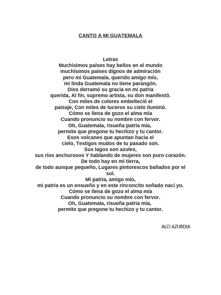 Canto A Mi Guatemala | PDF