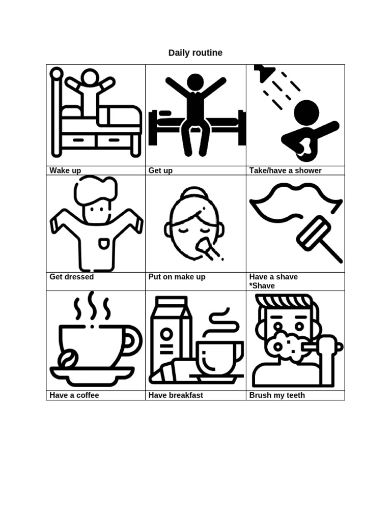 Daily Routine Vocabulary | PDF