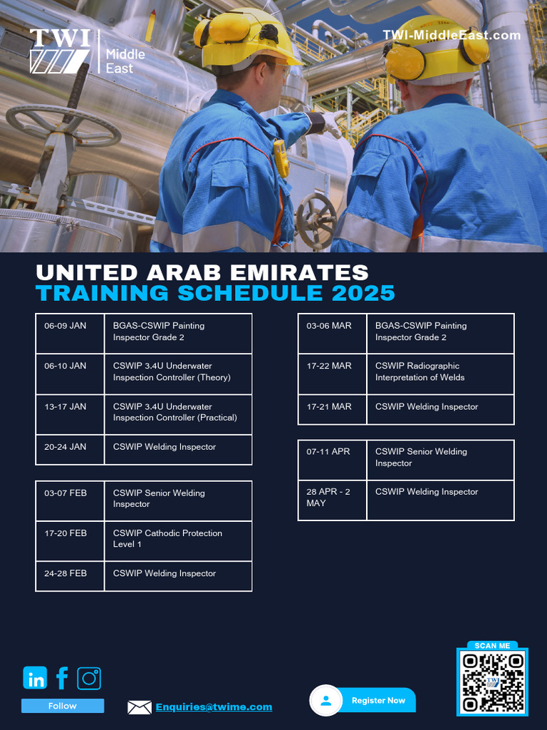 TWI Training Schedule 2025 UAE | PDF | Mechanical Engineering ...