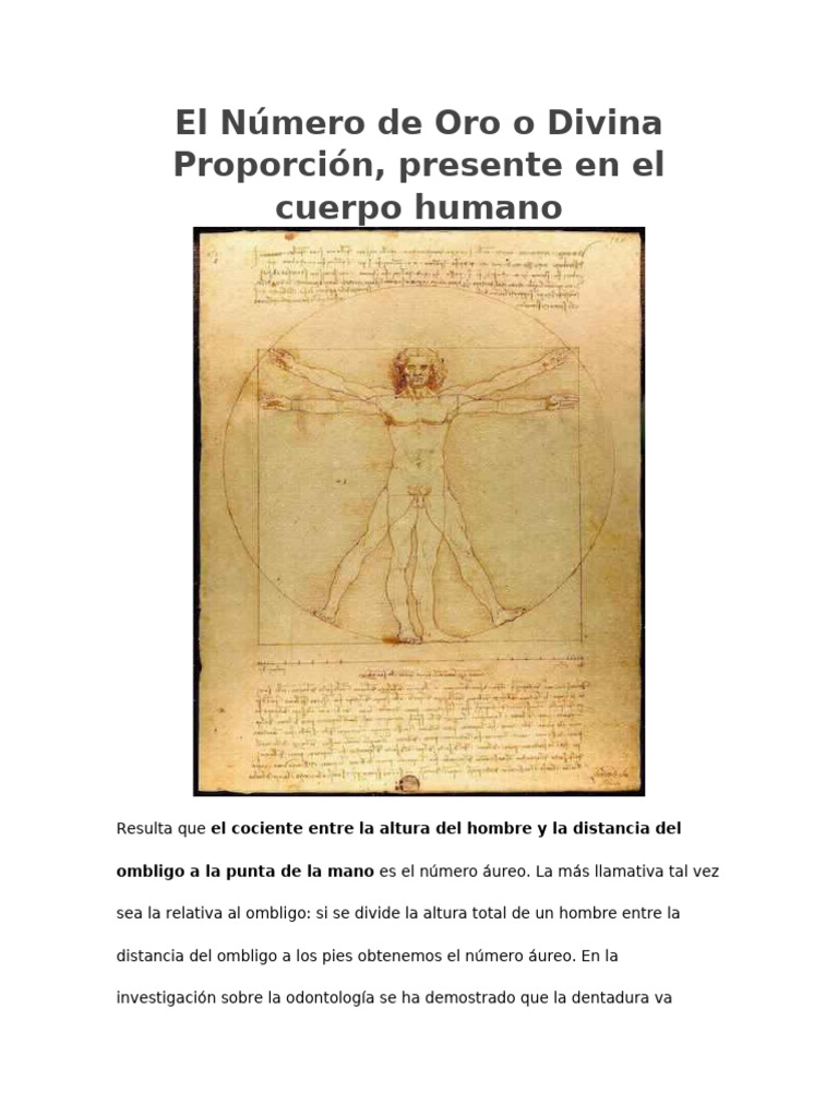 El Número de Oro o Divina Proporción | PDF