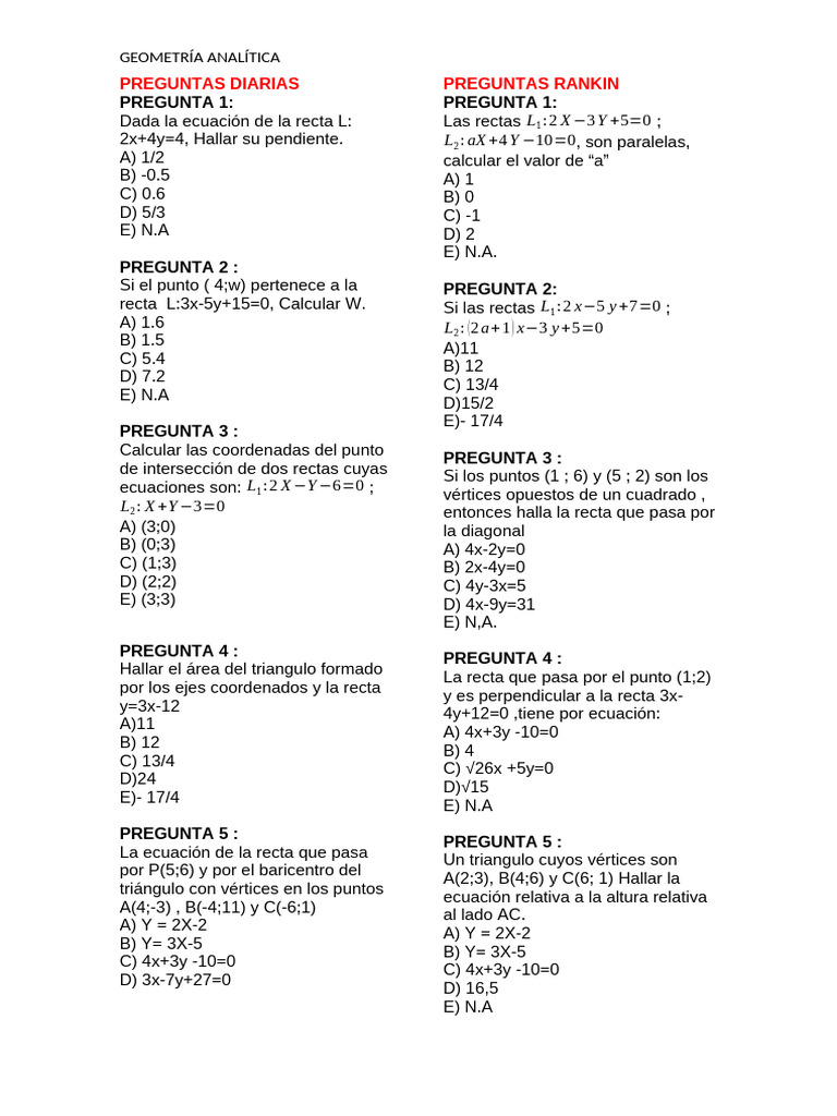 Preguntas Diarias | PDF | Línea (geometría) | Triángulo