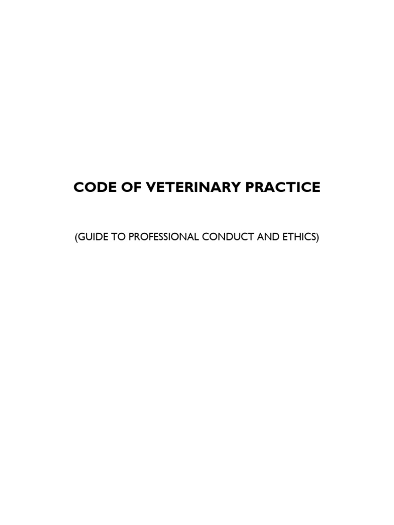 Veterinary Practice Code of Ethics Guide | PDF | Veterinary Medicine ...