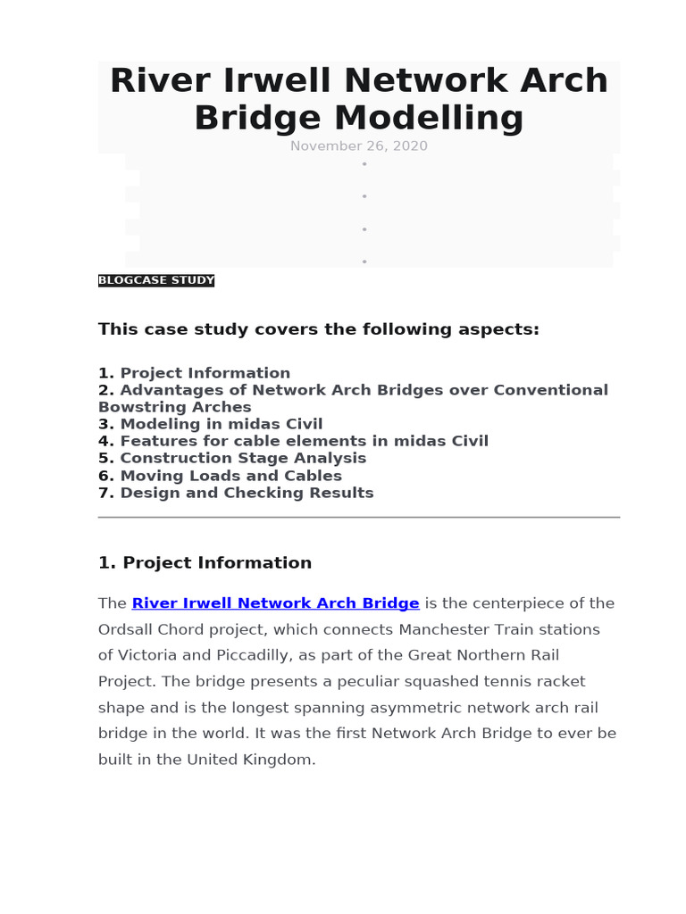 River Irwell Network Arch Bridge Modelling | PDF | Bending | Buckling