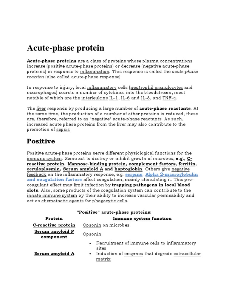 Acute Phase Proteins | PDF | Coagulation | Immune System