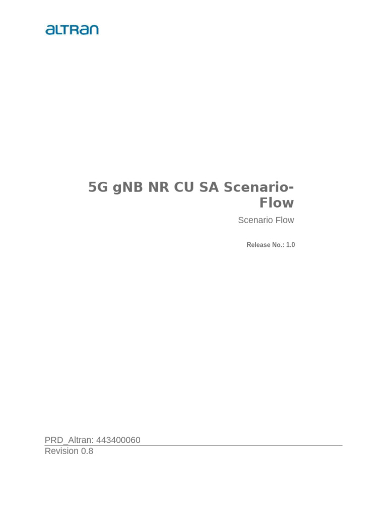 5G GNB NR CU SA Scenario-Flow Rel 1 0 v0.8 | PDF | Telecommunications | Information And ...