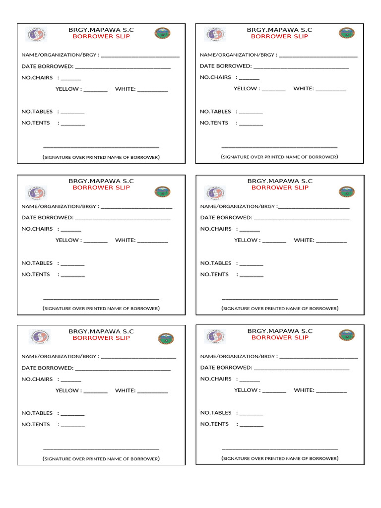 Borrower Slip | PDF