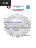 Barangay Certificate of Residency Template | PDF