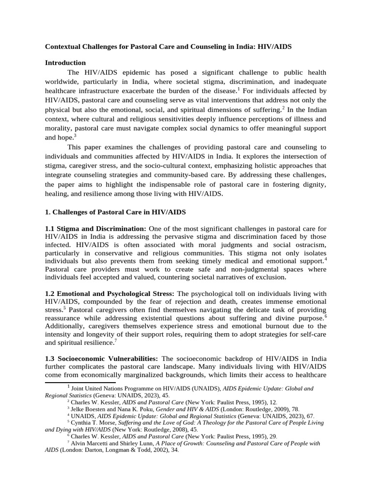 Contextual Challenges For Pastoral Care and Counseling in India | PDF ...