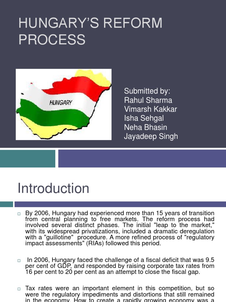 Hungary'S Reform Process: Submitted By: Rahul Sharma Vimarsh Kakkar ...