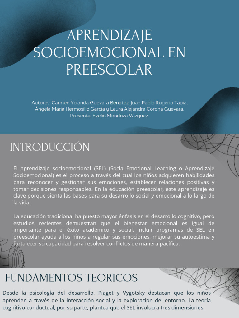 Aprendizaje Socioemocional en Preescolar | PDF | Las emociones ...